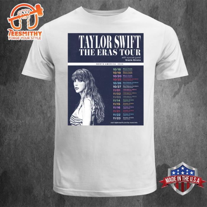Taylor Swift The Eras Tour North America 2024 Dates T-shirt - Teesmithy