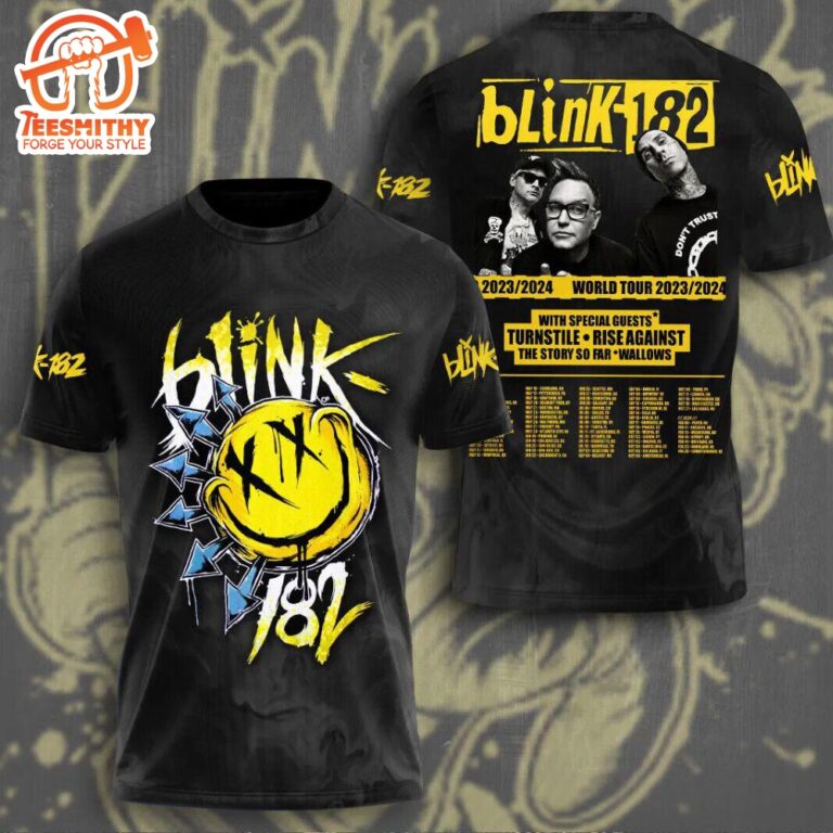 Blink-182 Band World Tour 2023 2024 3D Shirt - Teesmithy