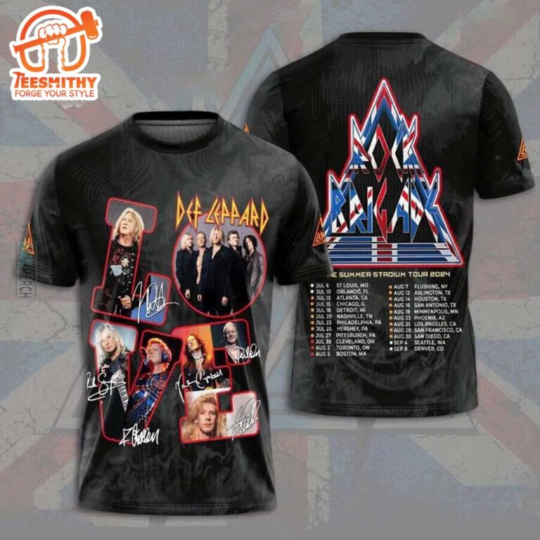 Def Leppard And Journey Summer Stadium Tour 2024 3D Shirt - Teesmithy