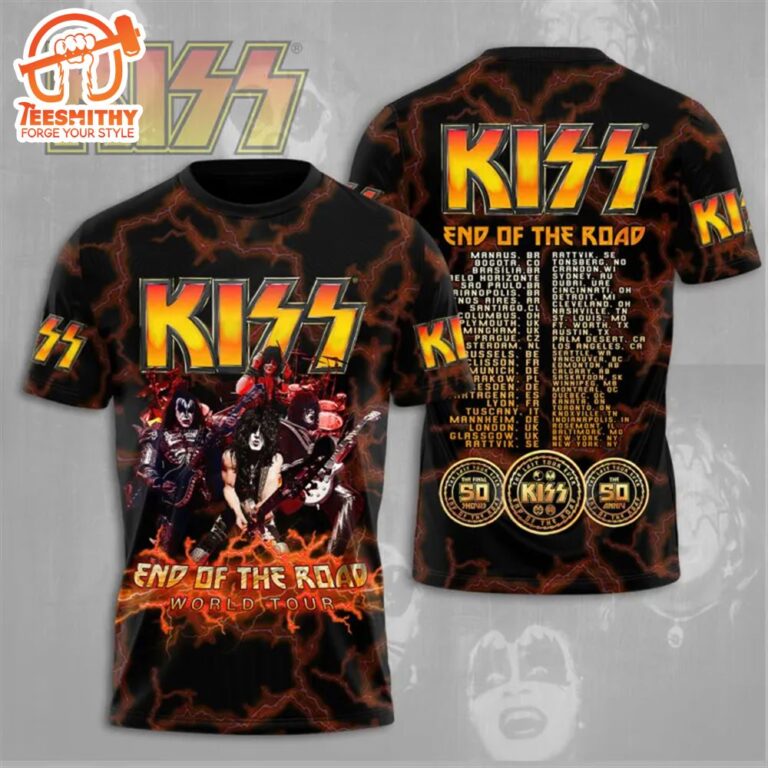 Kiss Band End Of The Road Tour 2024 3D Shirt - Teesmithy