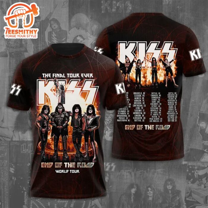 Kiss Band End Of The Road Tour 2024 3D Shirt - Teesmithy