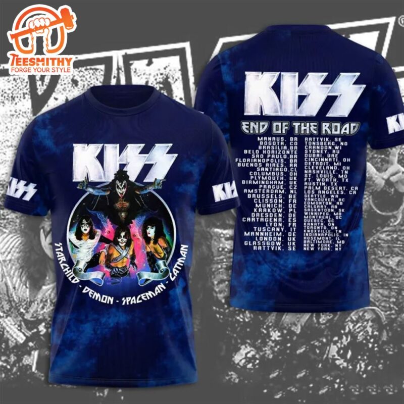 Kiss Band End Of The Road Tour 2024 3D Shirt - Teesmithy