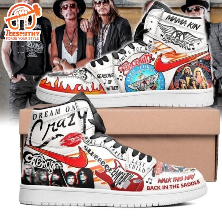 Aerosmith Rock Band Songs Custom Air Jordan 1 Sneakers - Teesmithy