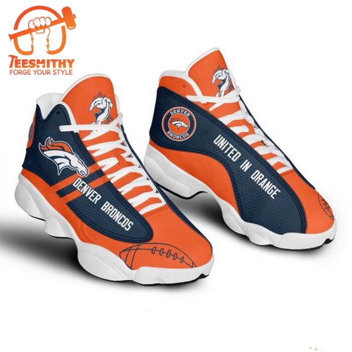 NFL Denver Broncos Logo Football Air Jordan 13 Shoes - Teesmithy