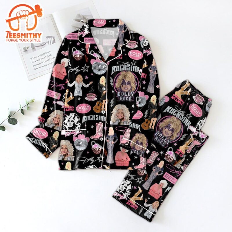 Dolly Parton Button Down Pajamas Set - Teesmithy