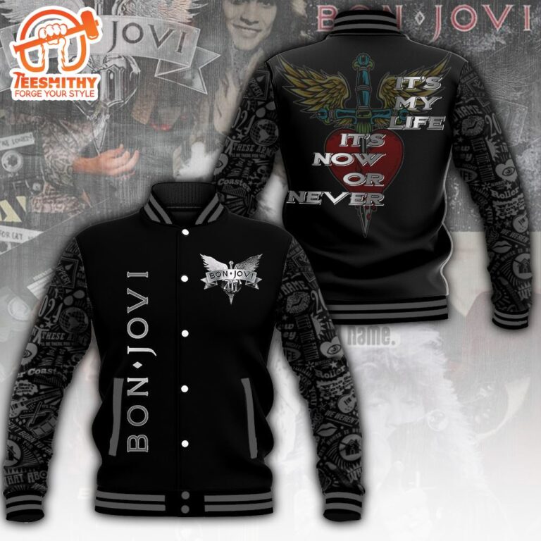 Bon Jovi Varsity Jacket Black Christmas For Fans - Teesmithy