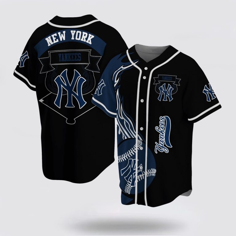 MLB New York Yankees Baseball Jersey With Simple Design For Fans Jersey ...