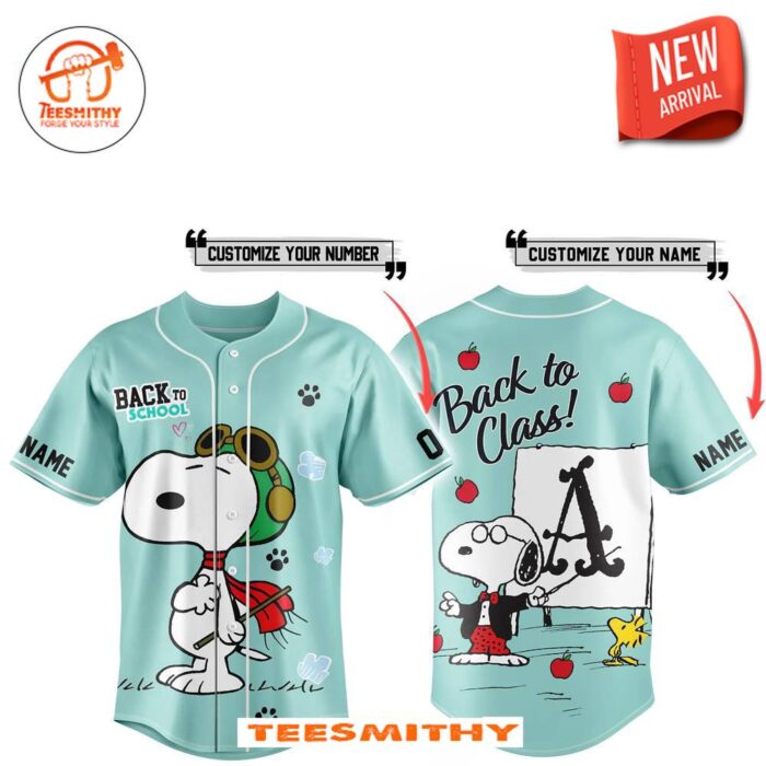 Back To School Snoopy Custom Baseball Jersey - Teesmithy
