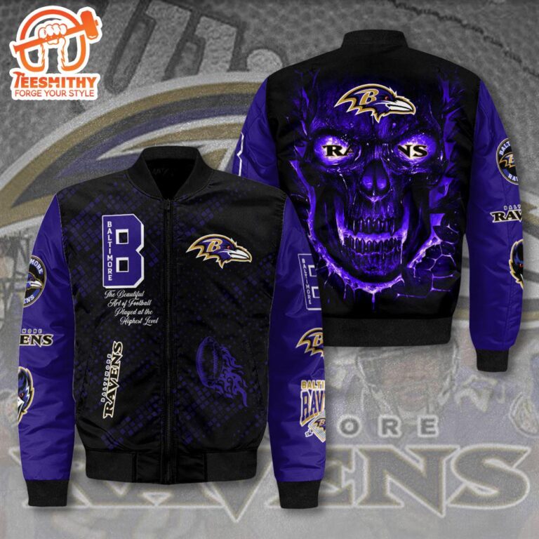 Baltimore Ravens Premium Hooded Denim Jacket V1 - Teesmithy