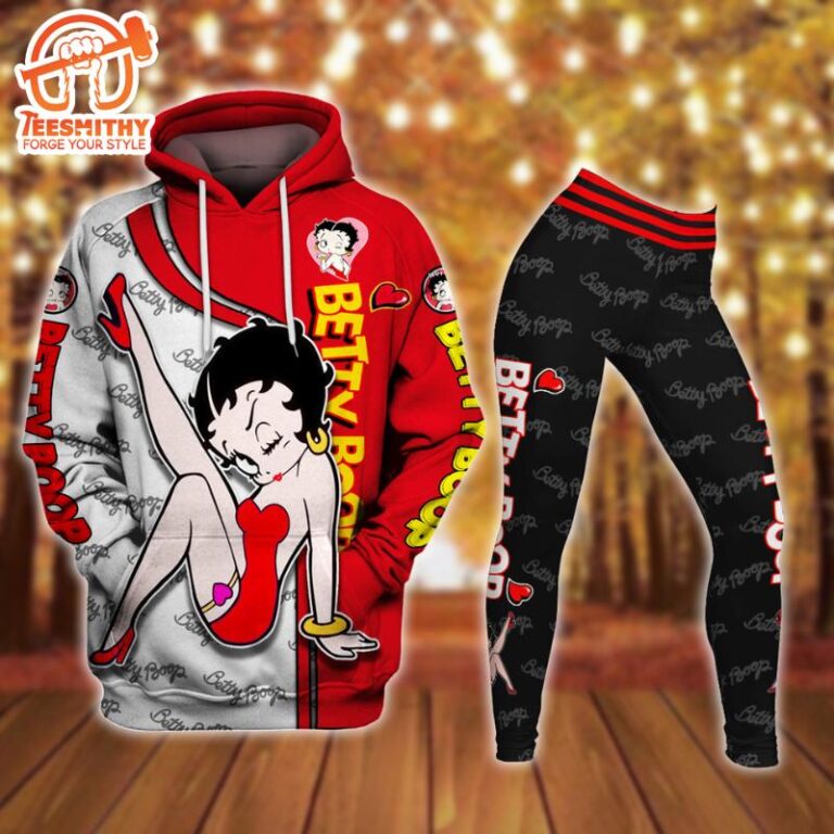 Betty Boop Pattern Hoodie And Leggings Set - Teesmithy