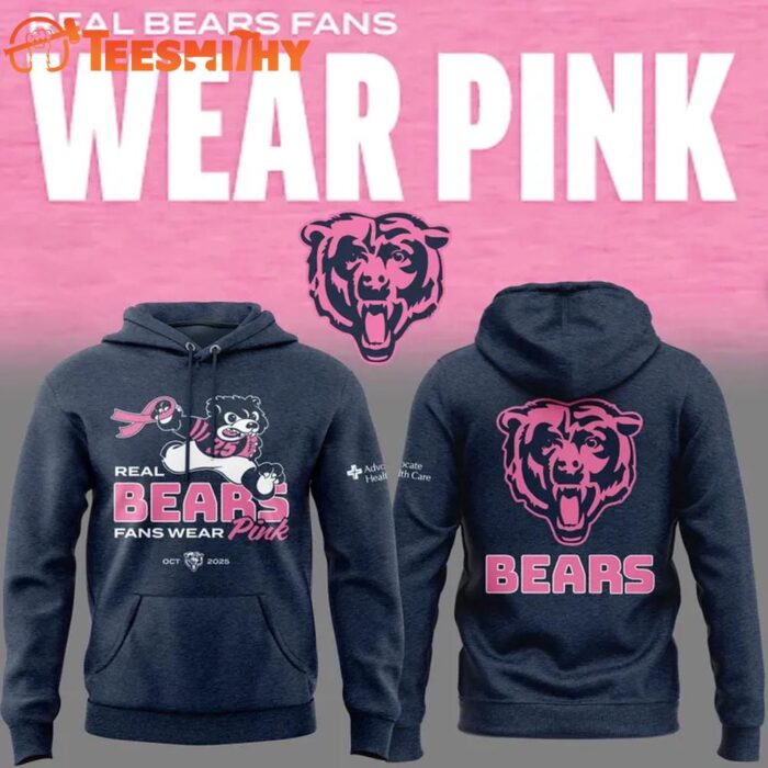 Chicago Bears New 2025 Real Bears Fans Wear Pink Hoodie - Teesmithy