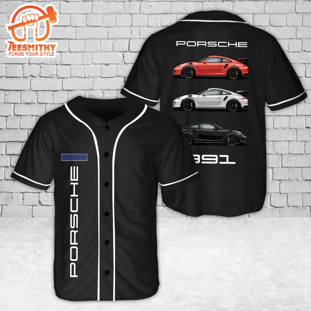 Custom Name Porsche 911 Baseball Jersey - Teesmithy