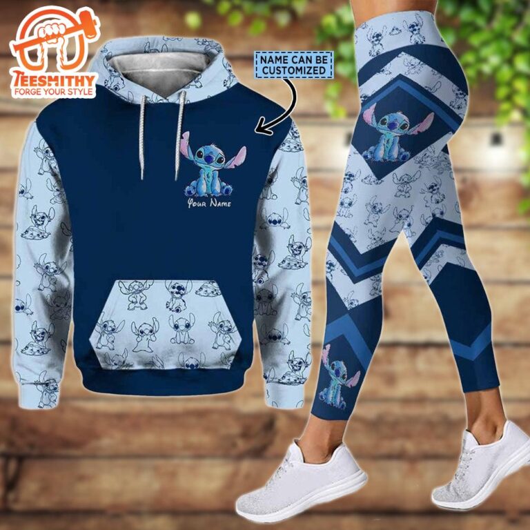 Custom Stitch Pattern Hoodie And Leggings Set - Teesmithy