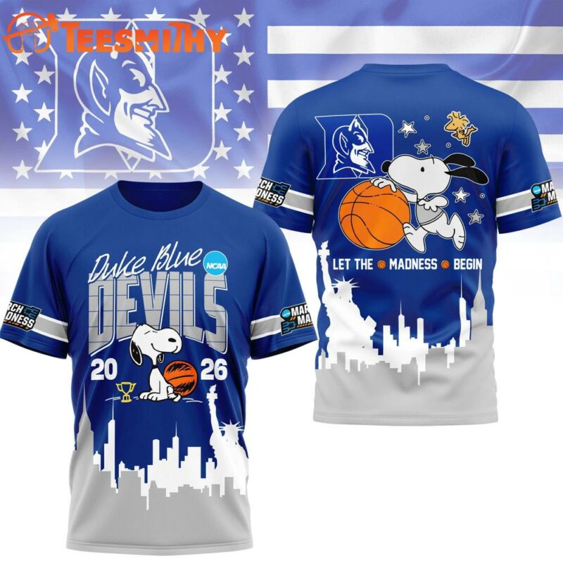 Duke Blue Devils 2026 NCAA March Madness x Snoopy New Design 3D Shirt ...
