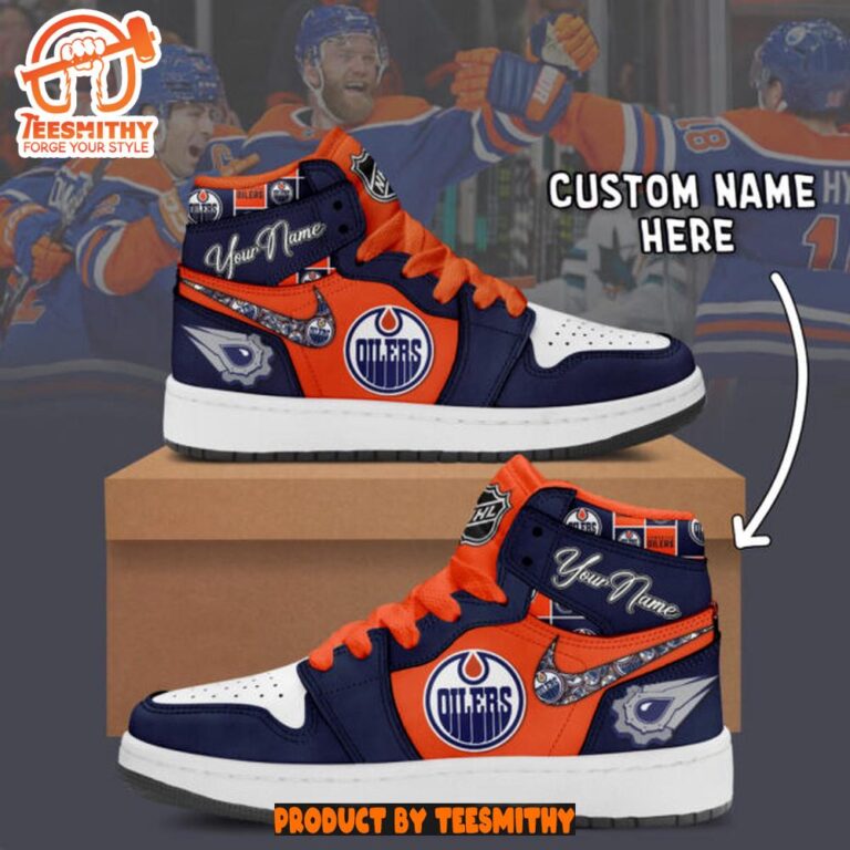 Edmonton Oilers Air Jordan 1 Shoes - Teesmithy