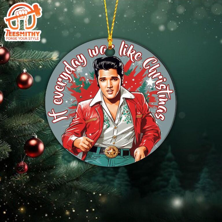 Elvis Presley Christmas Trees Acrylic Ornament - Teesmithy