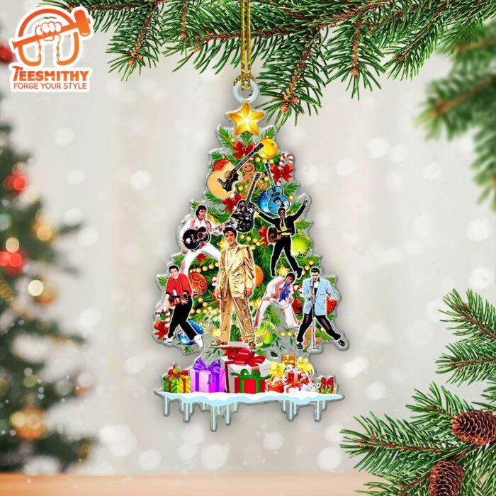 Elvis Presley ChristmasTrees Led Acrylic Ornaments - Teesmithy