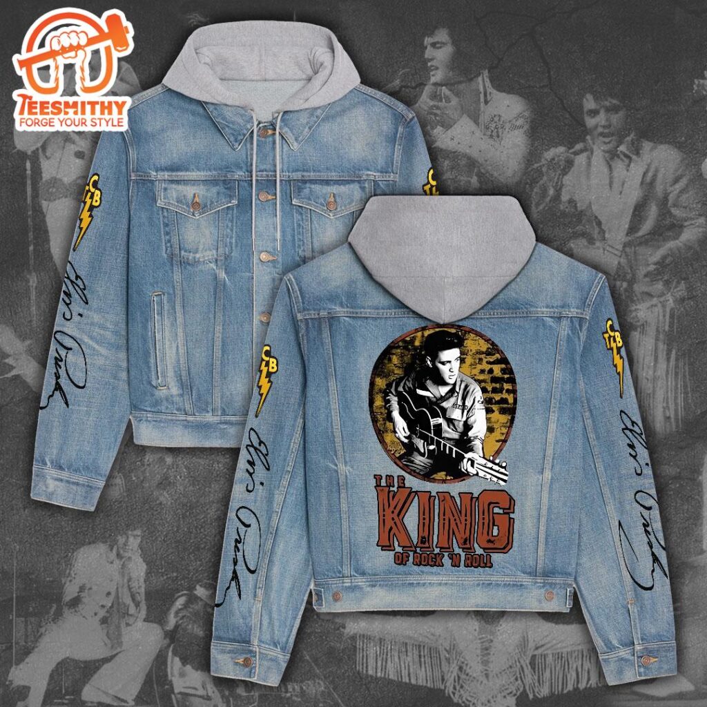 Elvis Presley In The Memory Christmas Denim Hood Jacket For Fans ...