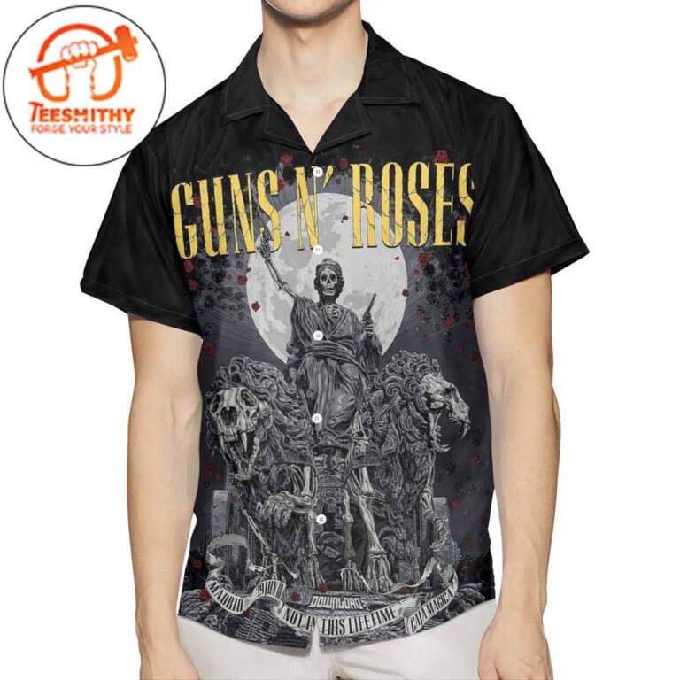 Guns N' Roses Greatest Hits Tribute Hawaiian Button Up Shirts - Teesmithy