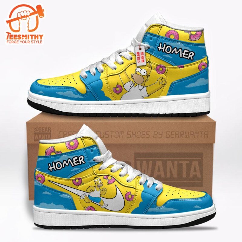 Homer Simpson Air Jordan 1 Shoes Custom The Simpson For Fans - Teesmithy