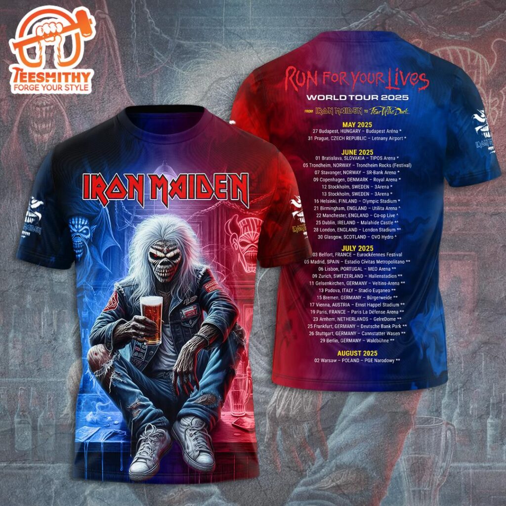 Iron Maiden Run For Your Lives Tour 2025-26 3D Shirt - Teesmithy