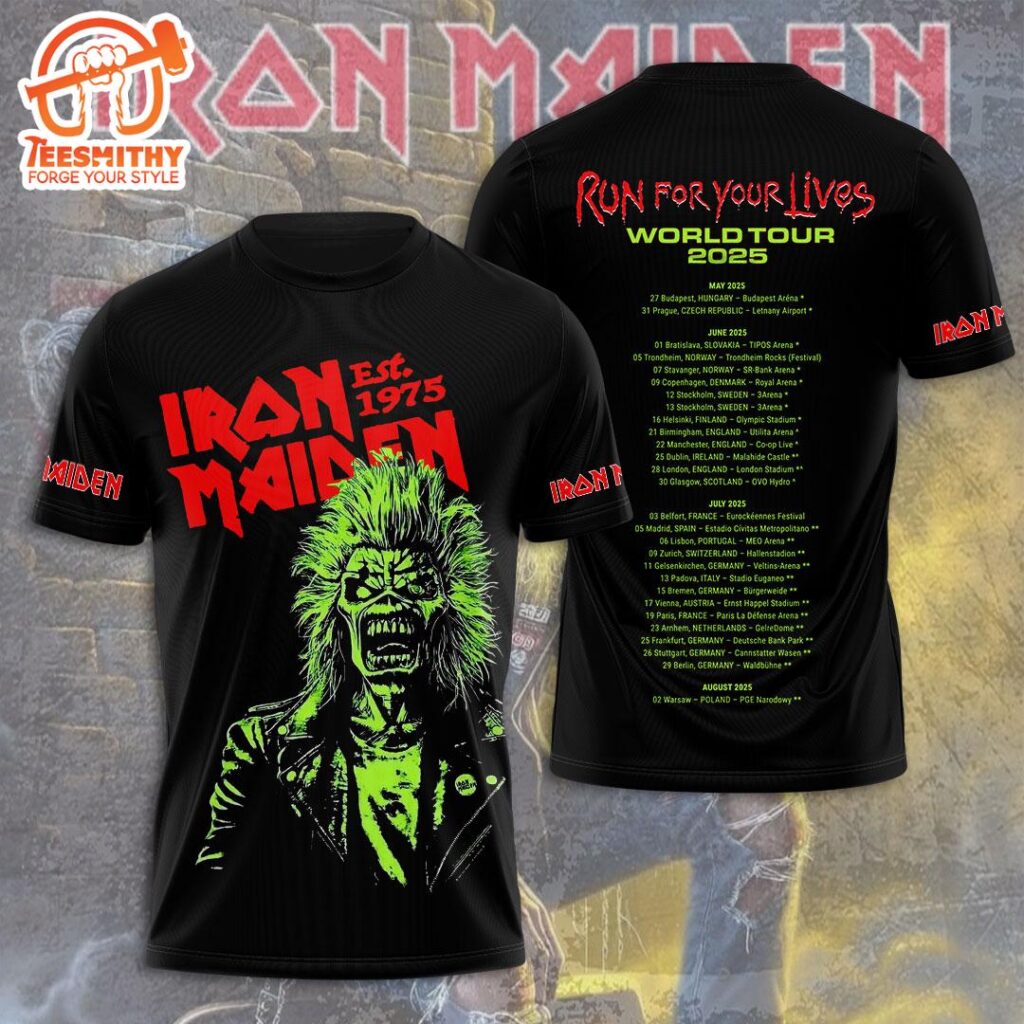 Iron Maiden Run For Your Lives World Tour 2025-2026 From Iron Maiden To Fear Of The Dark ...