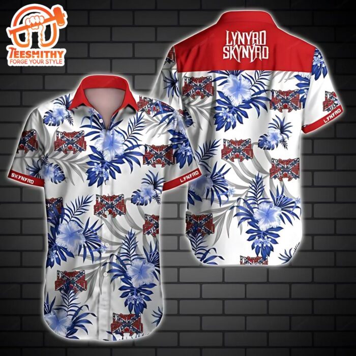 Lynyrd Skynyrd Us Rock Band White Hawaiian Shirt - Teesmithy