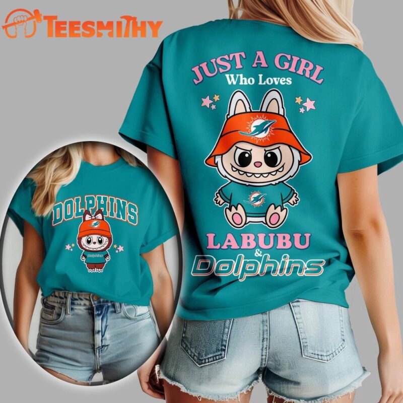 Miami Dolphins 2025 NFL x Labubu Unisex 3D Shirt - Teesmithy