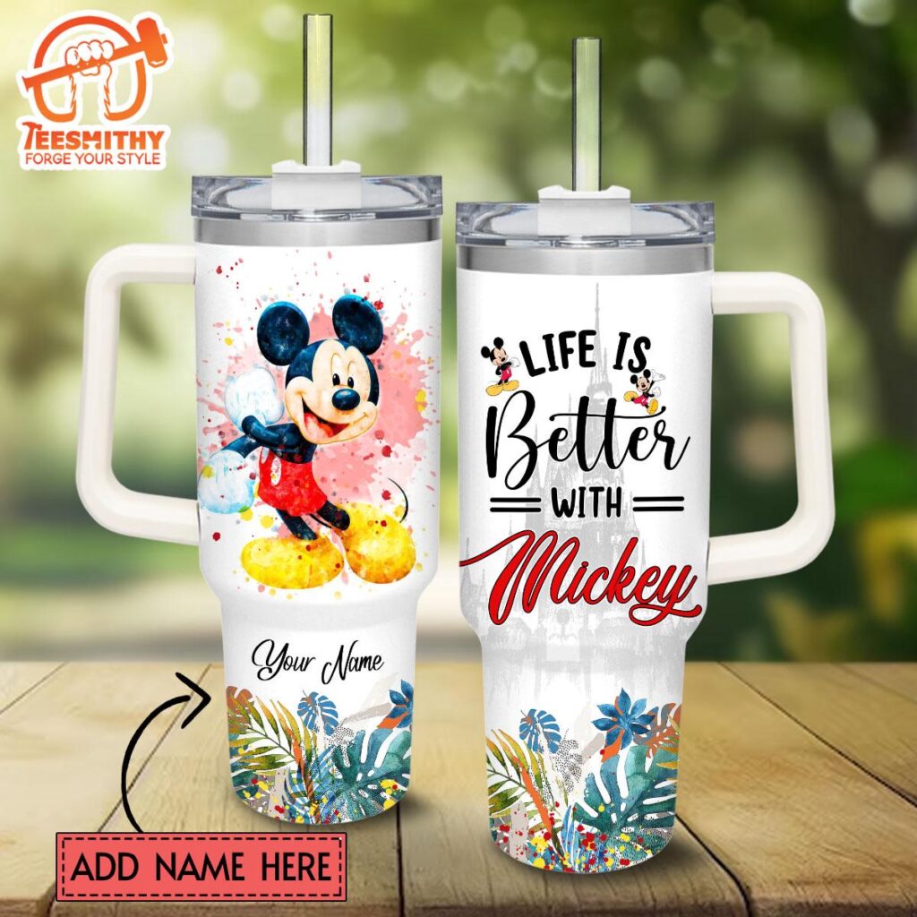 Mickey Mouse And Friends Cartoon Custom Stanley Quencher 40oz Stainless ...