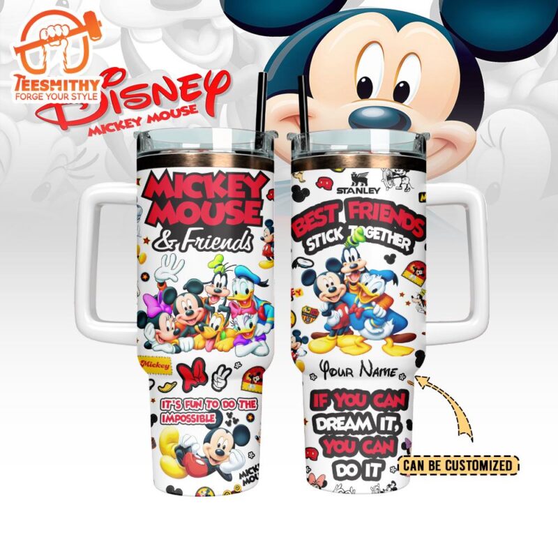 Mickey Mouse x Disney Cartoon Custom Stanley Quencher 40oz Stainless ...
