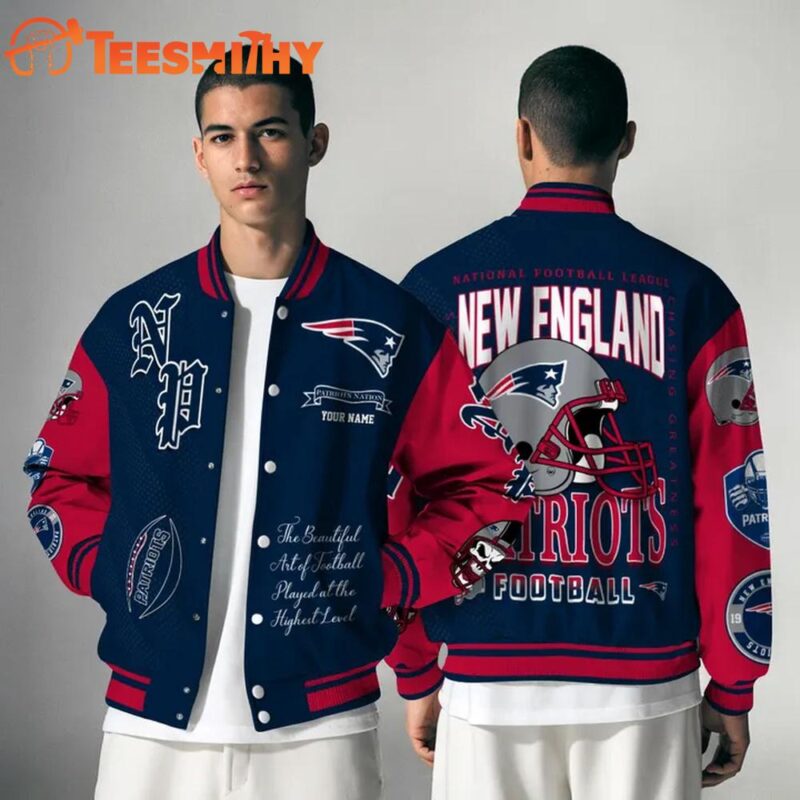 New England Patriots NFL Chasing Greatness Personalized Varsity Jacket ...