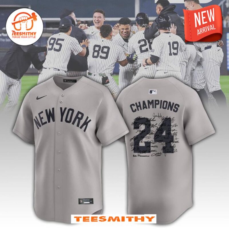New York Yankees Signature All Team Champions 2024 Away Jersey - Teesmithy