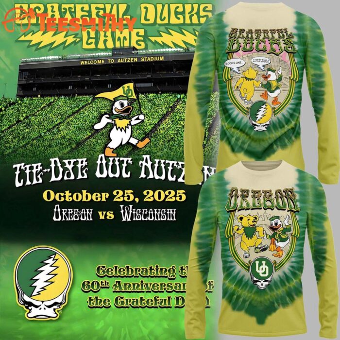 Oregon Ducks 2025 Grateful Signature Long Sleeve Shirt - Teesmithy