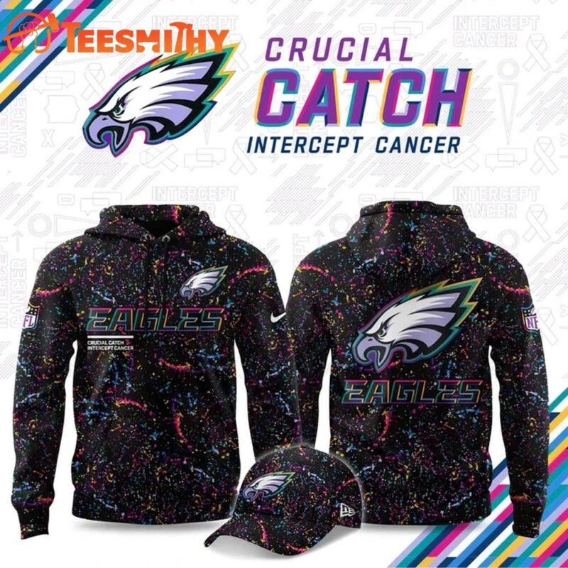 Philadelphia Eagles NFL Crucial Catch Intercept Cancer 2025 Hoodie ...