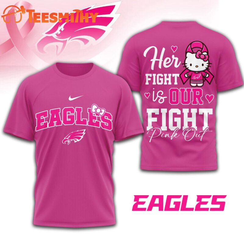 Philadelphia Eagles NFL Her Fight Is Our Fight x Hello Kitty 3D Shirt ...