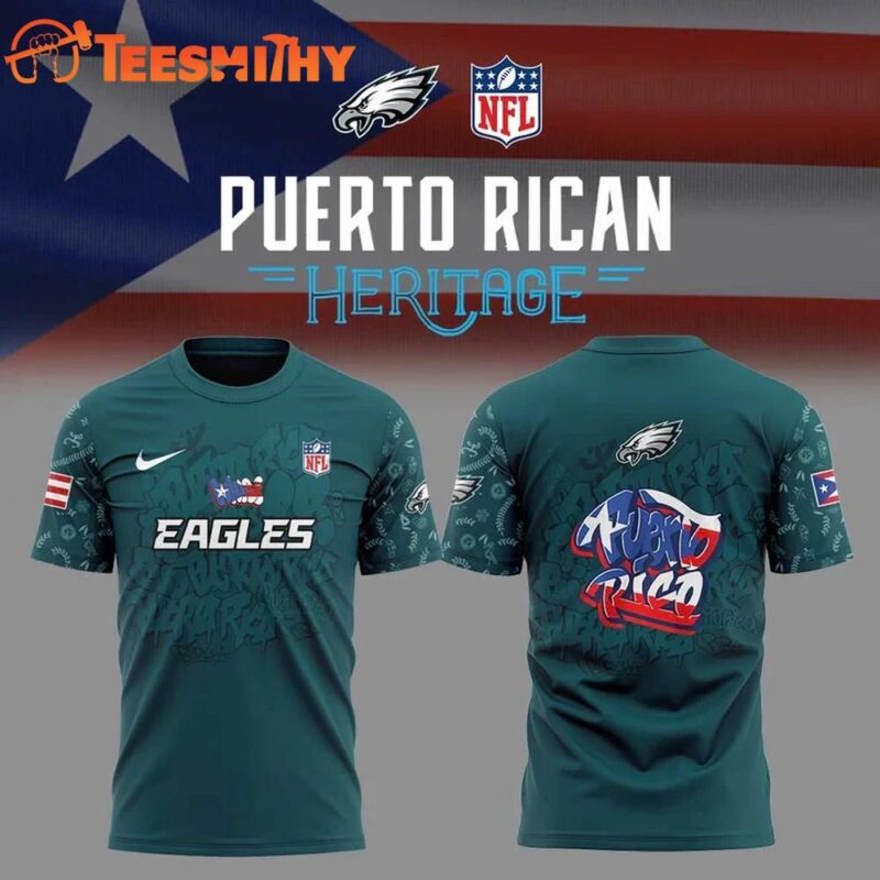 Philadelphia Eagles NFL Puerto Rican Heritage 2025 3D Shirt - Teesmithy