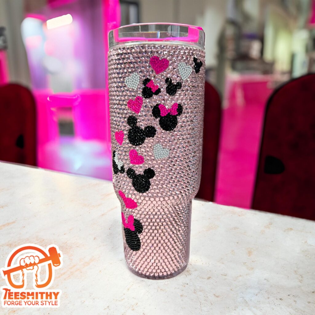 Rhinestone Bling Mickey And Minnie Mouse Cartoon Custom Stanley ...