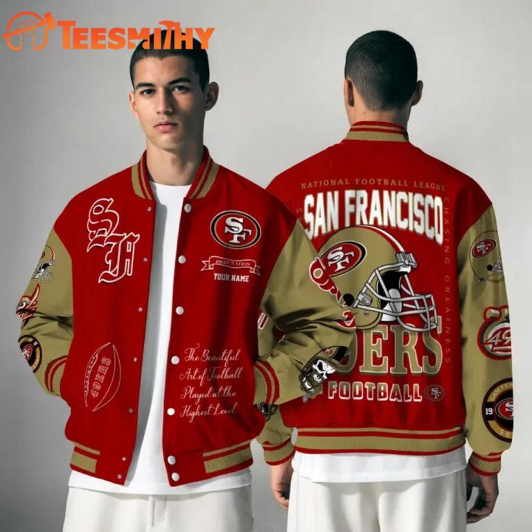 San Francisco 49ers NFL Chasing Greatness Personalized Varsity Jacket ...