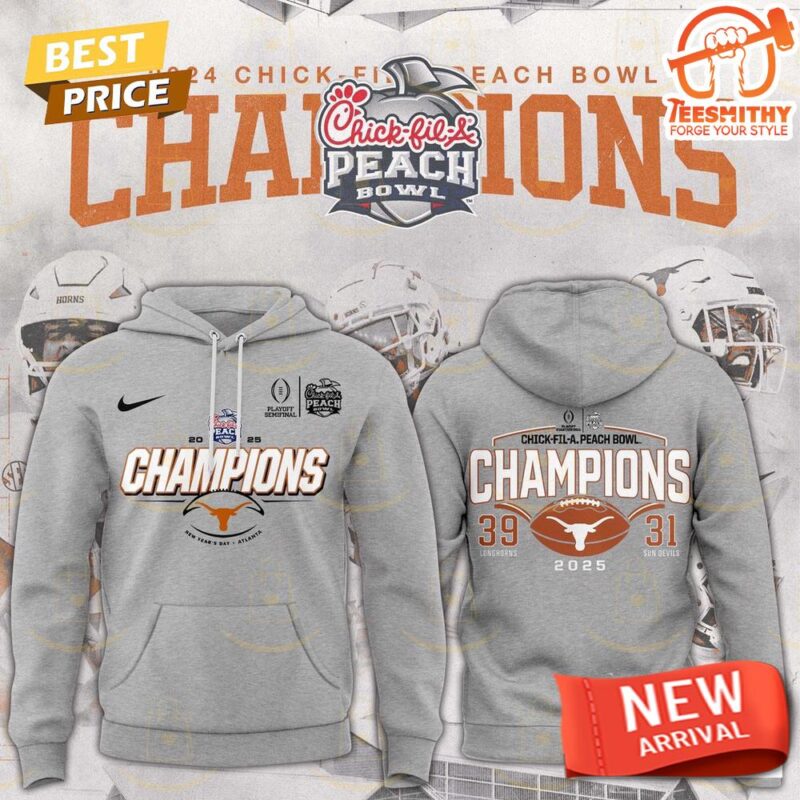 Texas Longhorns Chick Fil A Peach Bowl Champions 2025 Hoodie ...
