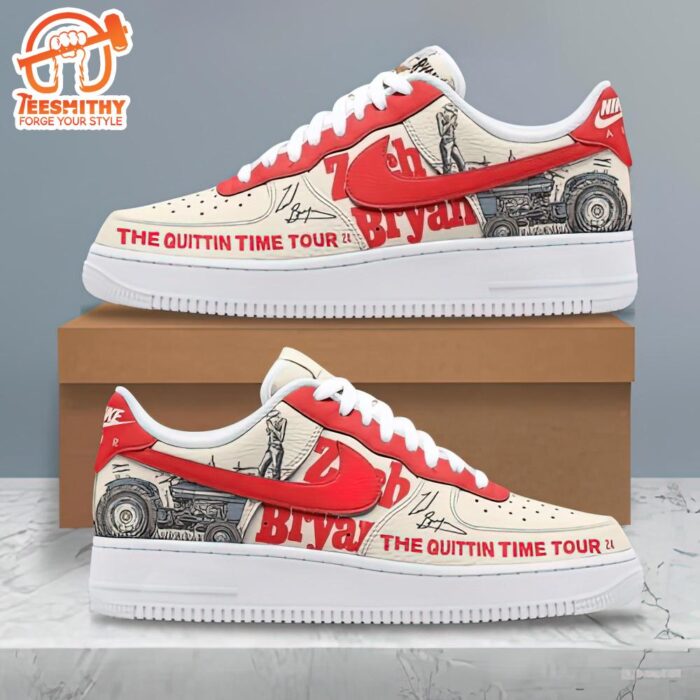 Zach Bryan The Quittin Time Tour Cowboy Limited Edition Nike Air Force ...