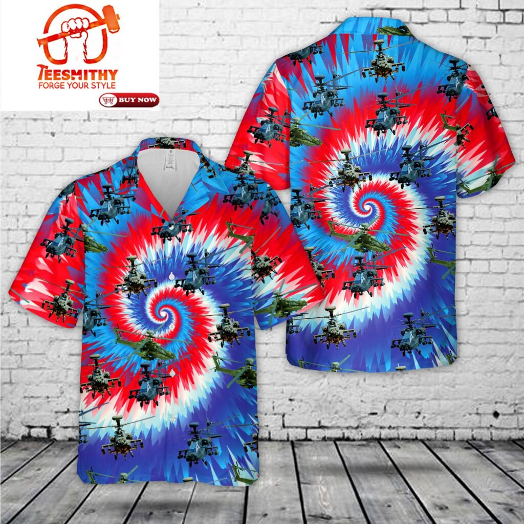 US Army Boeing AH-64 Apache, 4th Of July Hawaiian Shirt - Teesmithy