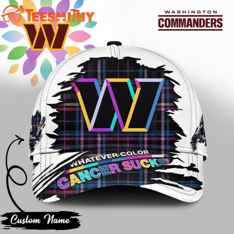 Washington Commanders NFL Whatever Color Cancer Sucks Classic Cap ...