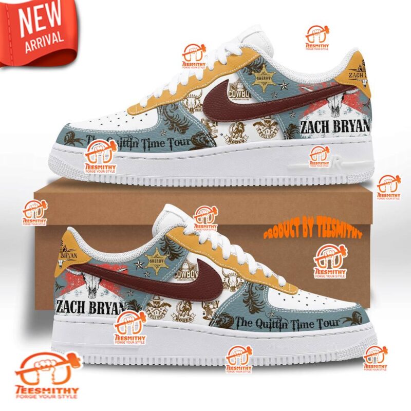 Zach Bryan The Quittin Time Tour Cowboy Limited Edition Nike Air Force ...